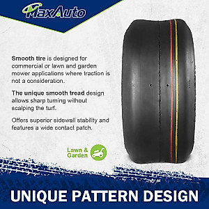 MaxAuto 2 Pcs 13X5.00-6 Turf Tires for Lawn Mower 4PR Tubeless