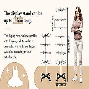 IPEXI Retail Display Stand 7 Tier for Store Display Movable Shop Spinner Jewelry Keyring Socking Hats Toys Show Rack, Black, 17''D x 17''W x 63''H