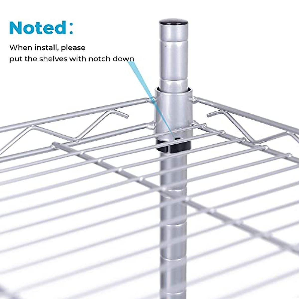 JS HANGER Wire Shelving Unit with Wheels, 5-Tier Heavy Duty Height Adjustable Rolling Metal Shelves for Storage, 550 lbs Capacity, 23.23''W X 13.4''D X 71''H, Silver