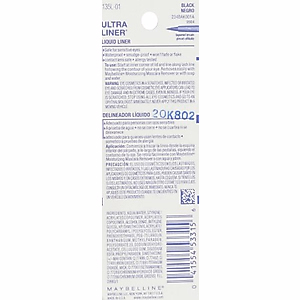 Maybelline New York Ultra-Liner Liquid Liner, Waterproof, Black 135L-01 , 0.25 fl oz (7.3 ml)