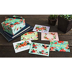 Sweetzer & Orange Floral Thank You Cards Bulk Box Set of 48 Blank Cards with Envelopes - Baby Shower Note Cards, Wedding Thank You Cards or Bridal Shower Thankyou Card - 4.25 x 5.75