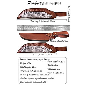 刀苑阁 Fixed Blade Knife Sheath Fits up to 8 Inch Blade,Leather Knife Sheaths Knife Holder Hunting Knife Sheath,Straight Knife Sheath Brown