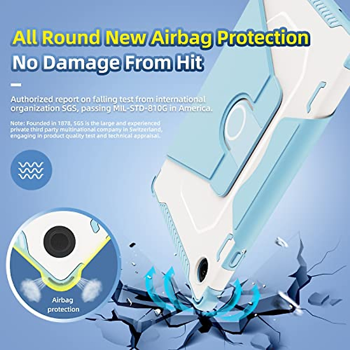 Stand Tablet Cover Lightweight Rugged Shockproof Compatible with Samsung Galaxy Tab A8 10.5 inch 2021 (SM-X200/X205) Tablet Case,Folding Stand Folio Cover Protective with Shoulder Strap/Auto Sleep Wak