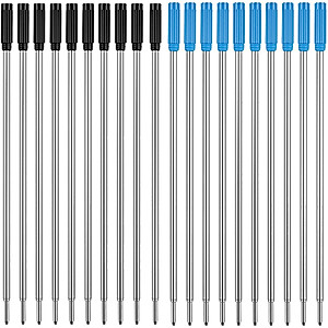 Unibene Cross Compatible Ballpoint Pen Refills 20 Pack, 1.0mm Medium Point-10 Black & 10 Blue, Smooth Writing Replaceable German Ink Refill
