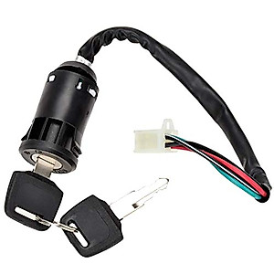HIAORS 4 Wire Pin Ignition Key Switch Set for Tao Tao Coolster Baja Hawk Sunl Apollo Z20 DB-007 Coleman Roketa 50cc 70cc 90cc 110cc 125cc 150cc Chinese Pit Dirt Bike ATV Quad 4 Wheeler Scooter Parts