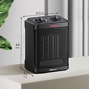 Portable Electric Space Heater for indoor use,1500W Ceramic Portable Heater with 4 Modes, Safety & Fast - Quiet Heat, Small Mini Electric Heater for Indoor Office Room Desktop Home Use (Matte black)