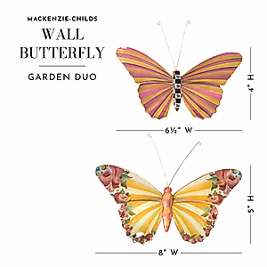 MACKENZIE-CHILDS Butterfly Duo, Hanging Butterfly Wall Decor, Garden Butterflies, Set of 2