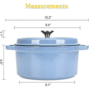 Dutch Oven Pink,Enameled Cast Iron Dutch Oven with Lid, 5.25 Quart Round Nonstick Enamel Cookware Crock Pot,Dutch Oven with Dual Handle and Cover Casserole Dish 9.45 Inch