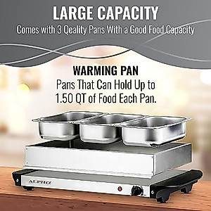 Alpha Living 3x2.5 QT Food Warmers for Parties Buffet Servers and Warmers – Premium Catering Supplies Buffet Display – Stainless Steel Electric Food Warmers with Temperature Control