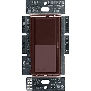 Lutron Diva LED+ Dimmer Switch for Dimmable LED, Halogen and Incandescent Bulbs, 150 Watt, Single-Pole or 3-Way, DVCL-153P-BR, Brown