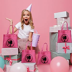 XUWAIDSGN 24 Princess Goodie Bags - Cute Rose Red Party Favor Bags With Handles for Girls' Birthday & Shower Parties