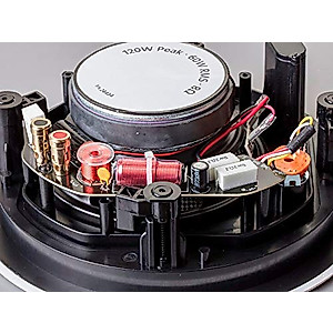 Monoprice 3-Way Carbon Fiber In-Wall Column Speaker - 6.5 Inch, With Ribbon Tweeter, Black - Amber Series