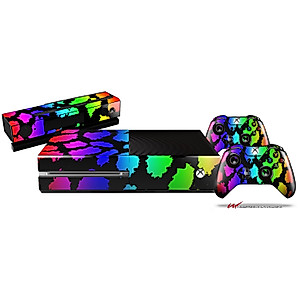 Rainbow Leopard - Holiday Bundle WraptorSkinz Decal Style Vinyl Skin Wrap compatible with XBOX One Original Console, Kinect and 2 Controllers (GAMING SYSTEM NOT INCLUDED)