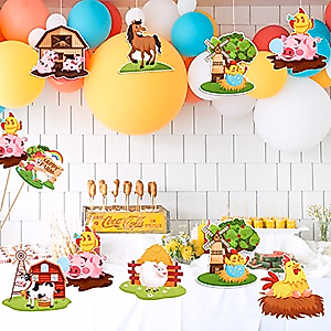 MWOOT 45 Pcs Farm Animals Cutout Double Sided Printing Cardboard Cutting,Paper Cut Bulletin Board Set with Glue Point Dots,Creative Cardstock for Kid Classroom Barnyard Party decor (15 Styles,15x15cm)