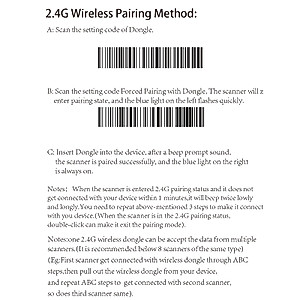 Symcode Wireless Handheld Barcode Scanner Versatile 2-in-1 (2.4Ghz Wireless+USB 2.0 Wired) 328 Feet Transmission Distance Rechargeable 1D Laser Automatic Bar Code Reader Scanner(Black)