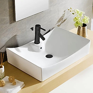 Bathroom Sink Drain with Overflow, Push and Seal Pop Up Drain Stopper Lift Rod, 2 Pack Bathroom Lavatory Vanity Vessel Drain Compatible with Moen, American Standard, Universal Drain Hole, Matte Black