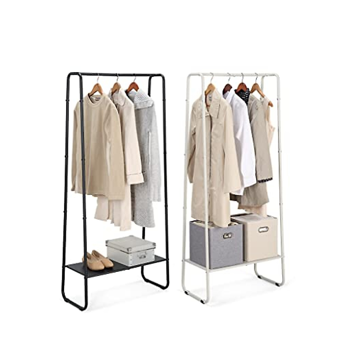 SunnyPoint Freestanding Clothes Garment Rack, Organizer Closet (WHT)
