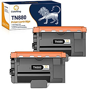 Colorking Compatible Toner Cartridge Replacement for Brother TN880 TN880 TN-880 for HL-L6200DW MFC-L6700DW MFC-L6800DW HL-L6300DW HL-L6200DWT HL-L6300DW MFC-L6900DW Super High Yield Printer（2 Black）