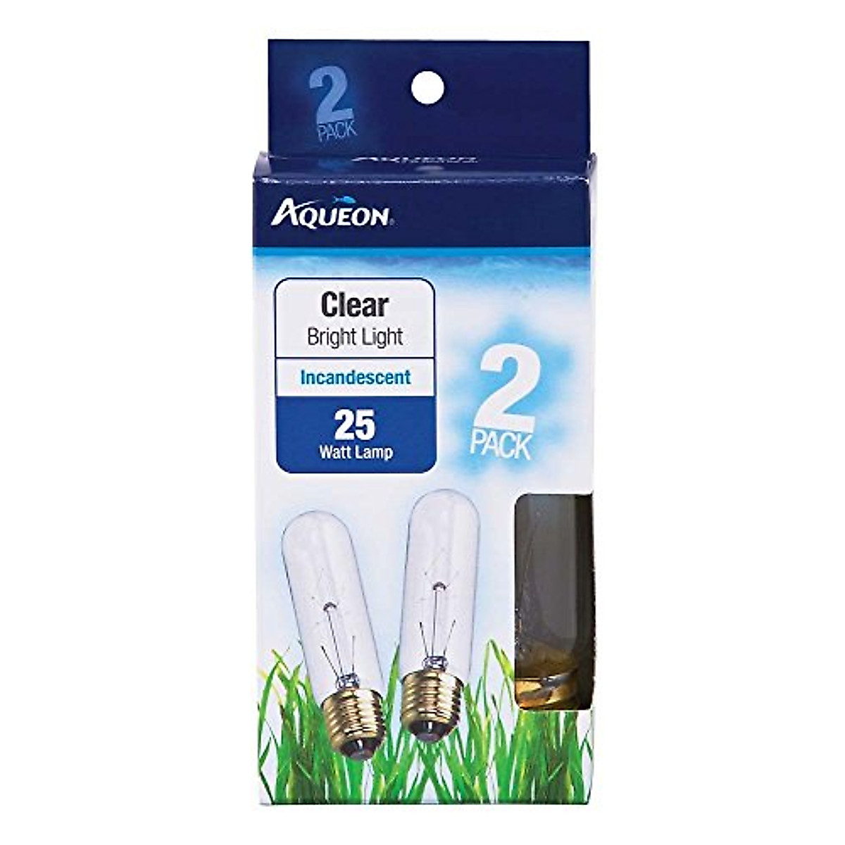 Aqueon Incandescent Tubular Bulb Replacements, Clear Bright Light, 25 Watts, 2 Pack