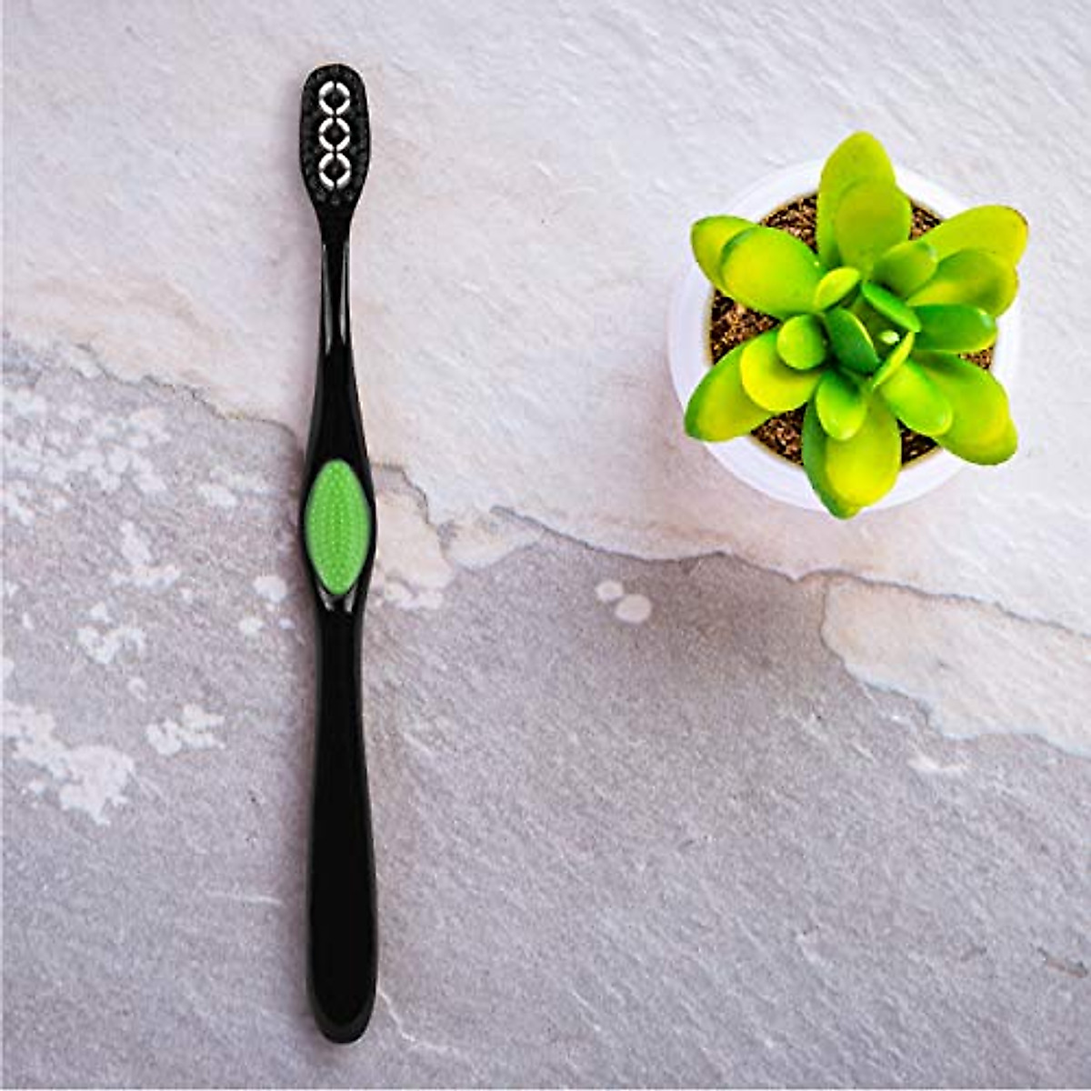 RM Oral Charcoal Whitening Soft Brushes 4ct with 80 Count Charcoal Floss Picks