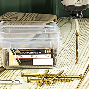 #9 x 2-1/2" Saberdrive Tan XL1500 Coated Exterior Star Drive Multi-Purpose Deck Screws 1 LB, Approx. 88 Pieces