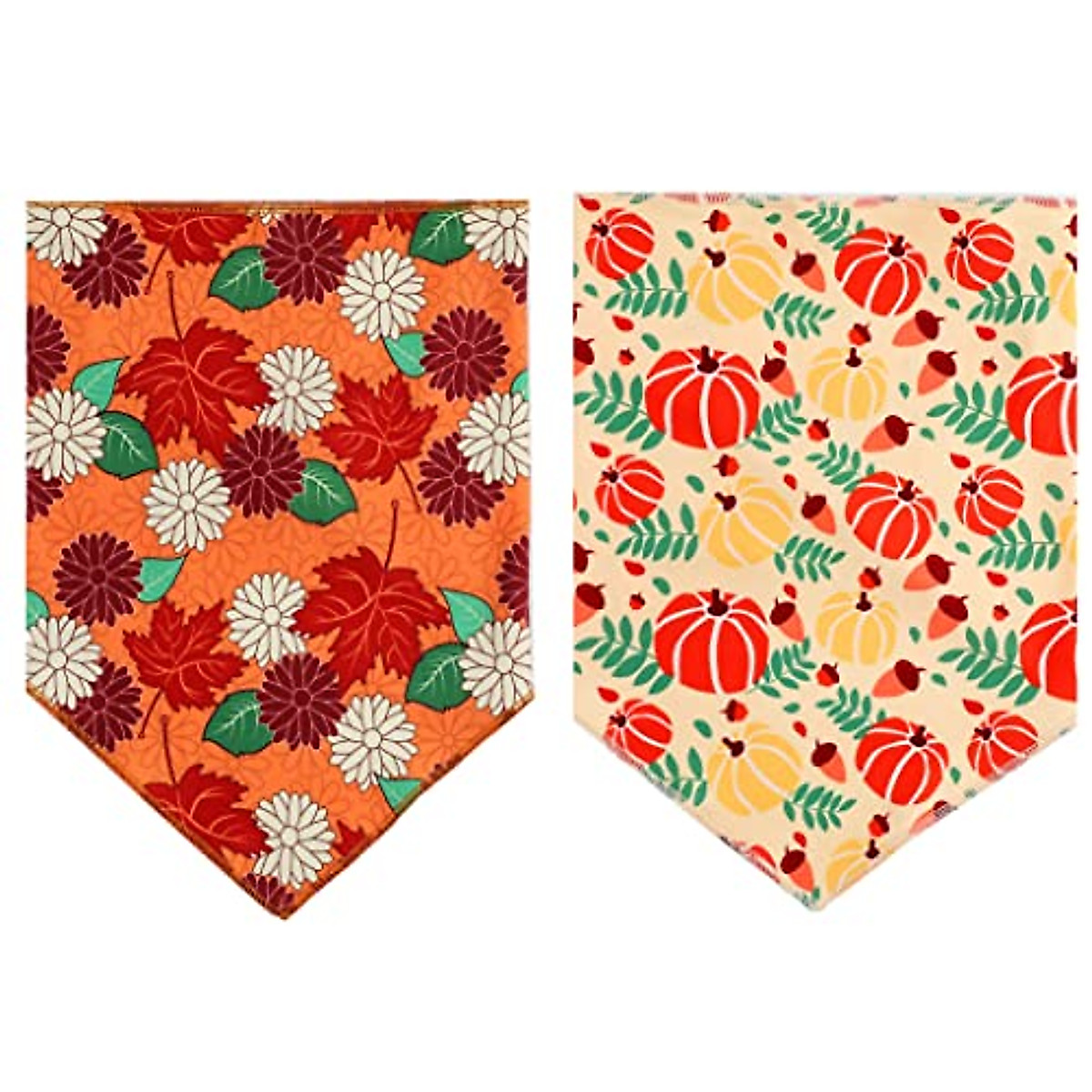 2 Pack Fall Dog Bandanas Thanksgiving Bandanas for Cat Triangle Medium Large Dog Scarf Pets Bibs