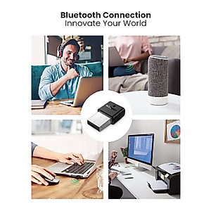 UGREEN USB Bluetooth 4.0 Adapter Nano USB Wireless Dongle Plug and Play for Win 10 8 Support Win 7 Vista Laptop Desktop to Bluetooth Headphone Speaker Keyboard Mouse Game Controller