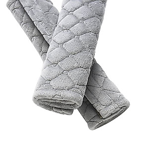 Angzhili 2 Pcs Car Seat Strap Covers,Soft Car Seat Belt Cushions,Automotive Seat Belt Pads for Adults and Children (Gray)