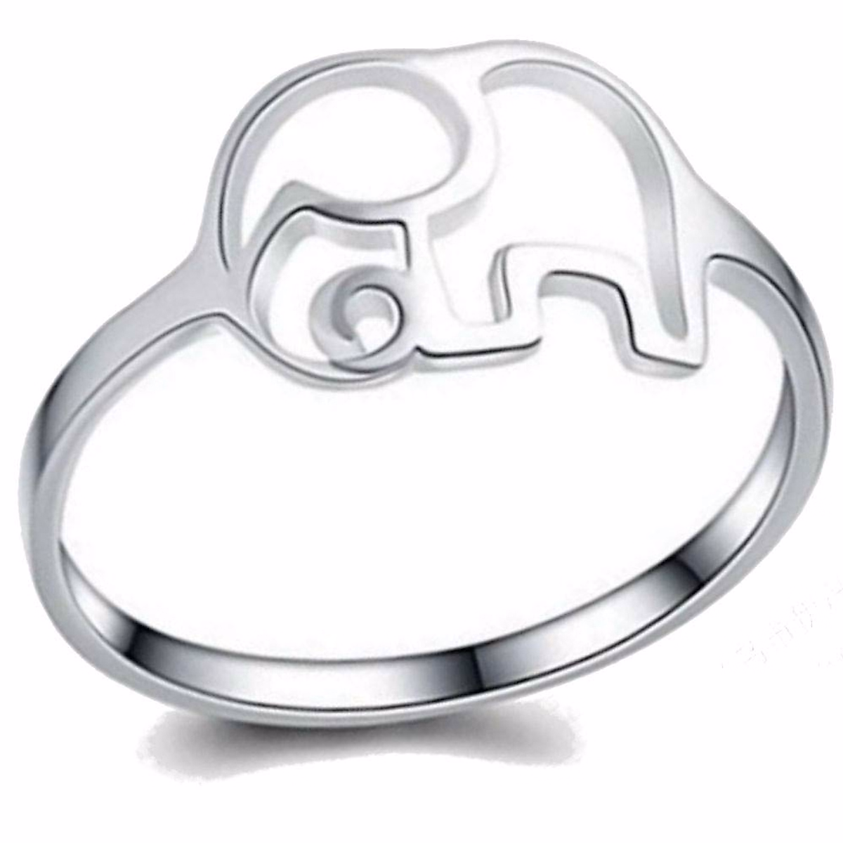 Jude Jewelers Stainless Steel Elephant Style Statement Cocktail Party Holiday Wedding Promise Ring (Silver, 9)