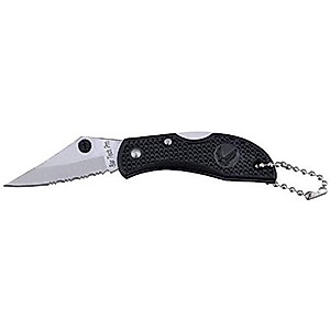 Keychain Knife - Surgical Stainless Steel Half-Serrated 1 7/8" Blade for Cutting Cord or Twine - Light Plastic Handle - 2 1/2" Folded, 4 1/4" Open - Set of 10
