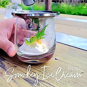 Hazey Old Fashioned Cocktail Smoker Kit with Luxury Gift Box, 4 Flavors USA Natural Wood Chips - Stainless-steel Design Infuse Pure Aroma. Whiskey Gifts for him/Father/Husband/Father's Day/Christmas. (Dishwasher Safe)