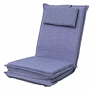 LLLY Classic Style Single Lazy Sofa with 5-Speed Adjustment of Backrest, Steel Frame Structure, Foldable Built-in Zip, Easy to Clean (Color : Gray)