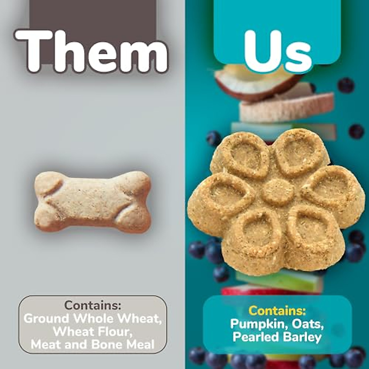 Fruitables Biggies Dog Biscuits – Crunchy Dog Biscuits Made with Pumpkin – Healthy Dog Treats Packed with Real Fruit Flavor – Free of Wheat, Corn and Soy – Almond Butter & Coconut – 16 oz