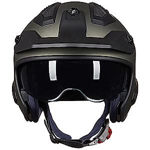 ILM Open Face Motorcycle 3/4 Half Helmet for Dirt Bike Moped ATV UTV Motocross Cruiser Scooter DOT Model 726X (Midnight Green,M)