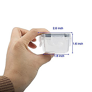 Amytalk Mini Salad Dressing Containers Reusable Plastic Sauce Containers Small Sauce Condiment Cups with Lid for Lunch Box Picnic Travel (Black)