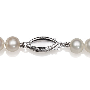 Sterling Silver 7.0-8.0mm White Cultured Freshwater Pearl Strand Necklace,20"