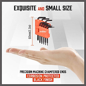 SEDY 8-Piece Mini Torx L Key Set, Tamperproof Torx Star Allen Wrench, T5, T6, T7, T8, T9, T10, T15, T20, Cr-V