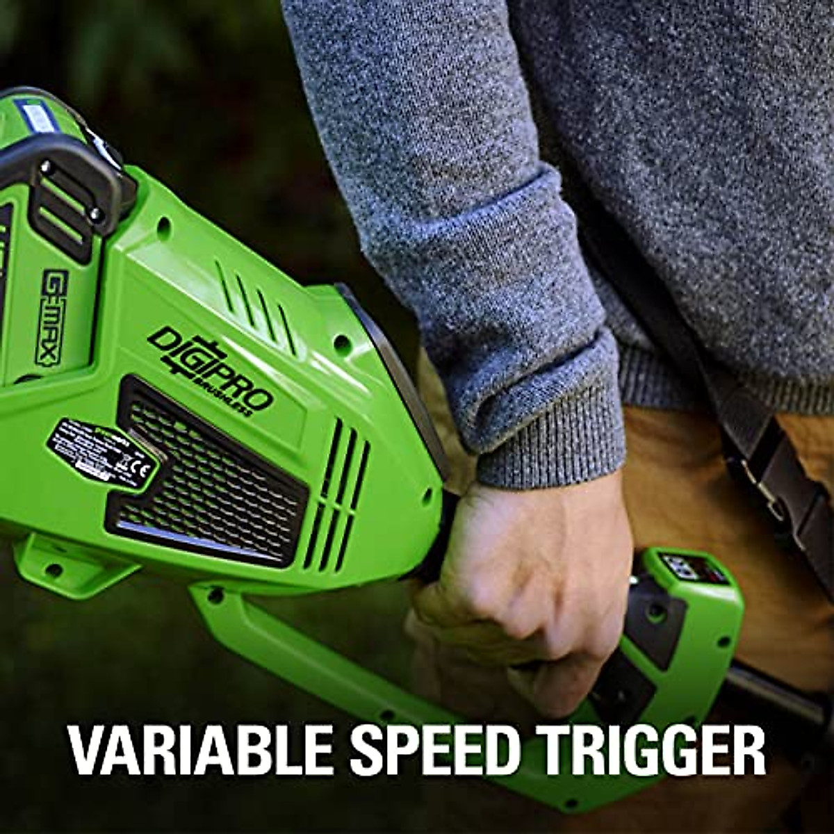 Greenworks 40V 14" Brushless Cordless (Attachment Capable) String Trimmer, 2.0Ah Battery and Charger Included