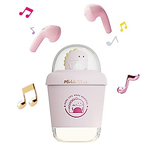 Kids Earbuds for Small Ear Canals Pink Kids Wireless Earbuds for Kids Ear Buds Cute Milk Tea Cups Bluetooth in-Ear Headphones Earphones for kids with Microphones for iPhone, Android, iPad ,Galaxy