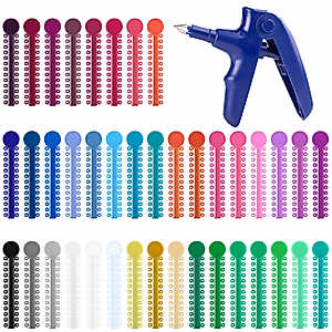 Dental Orthodontic Ligature Ties and Orthodontic Ligature Gun Tools Teeth Orthodontic Ligature Ring Rubber Bands Multi-Color(1040 Pcs/Bag)