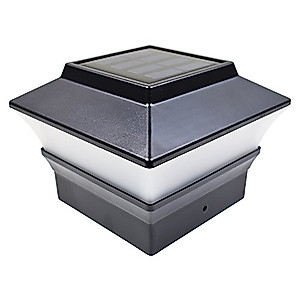 iGlow 18 Pack Black Outdoor Garden 4 x 4 Solar LED Post Deck Cap Square Fence Light Landscape Lamp Lawn PVC Vinyl Wood