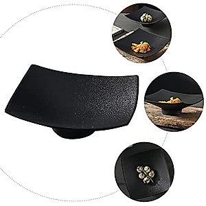 BESTonZON Square Dinner Plates, serving platters serving trays dessert plate Matte Black Serving