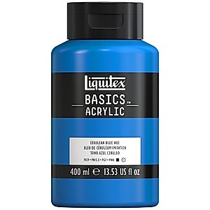 Liquitex BASICS Acrylic Paint, 400ml (13.5-oz) Bottle, Cerulean Blue Hue