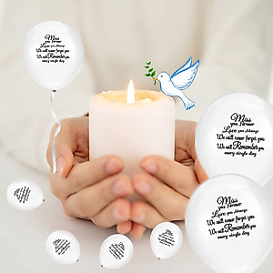 50 Pcs Memorial Funeral Balloons - Biodegradable White Balloons for Release,Funeral Decorations for Life Memorial Service Balloon Release Anniversary