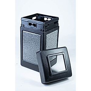Commercial Zone-720313 StoneTec Open-Top 42-Gallon Square Waste Container - Black