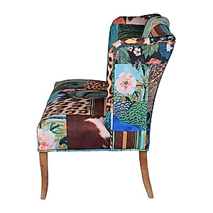 Benjara, Multicolor Benzara Vesta Bird Collage Print Settee