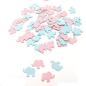Pink Blue Elephant Die Cut Confetti Elephant Scatter Baby Shower Decoration for Girl Baby Shower Birthday Elephant Theme Party Supplies Gender Reveal Party Decorations 200CT