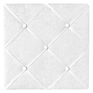 Sweet Jojo Designs White Fabric Memory Memo Photo Bulletin Board - Solid Crinkle Crushed Velvet Luxurious Elegant Princess Boho Shabby Chic Luxury Glam High End Boutique Ruffle for Lace Collection