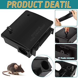 Qualirey 12 Packs Rat Bait Station Outdoor Rodent Rat Traps with Key Rodent Traps Box Mouse Bait Station Eliminating Rats Fast Keeping Pets and Children Safe Indoor Outdoor, Bait Not Included