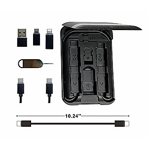 Yinow USB Type C to C Charging and Data Transfer Cable with 3 USB Adapters Combination Set in Credit-Card Size Case